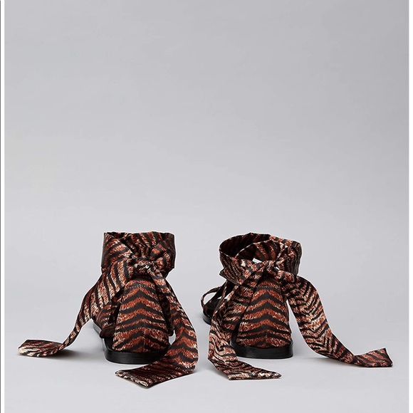 find | Shoes | Womens Satin Tie Up Flat Sandal Shoes Animal Print Tiger ...